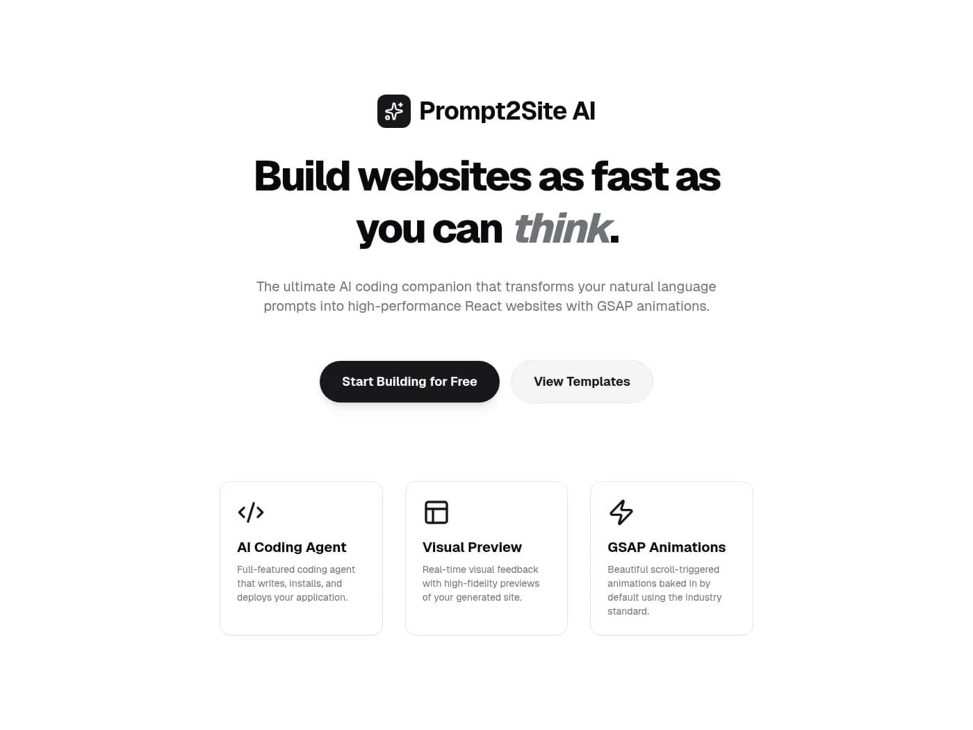 Prompt2Site AI Builder