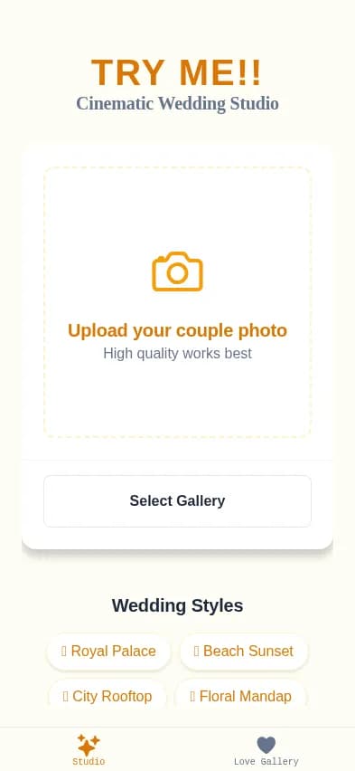 TRY ME!! AI Wedding Studio