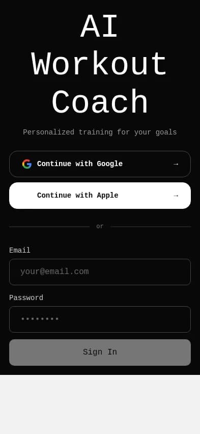 AI Workout Coach