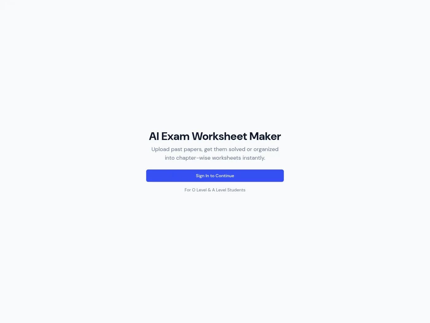 AI Exam Worksheet Maker
