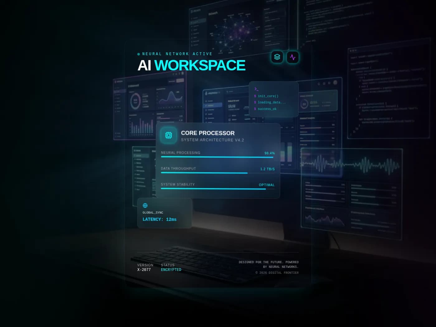 Neon Workspace Poster