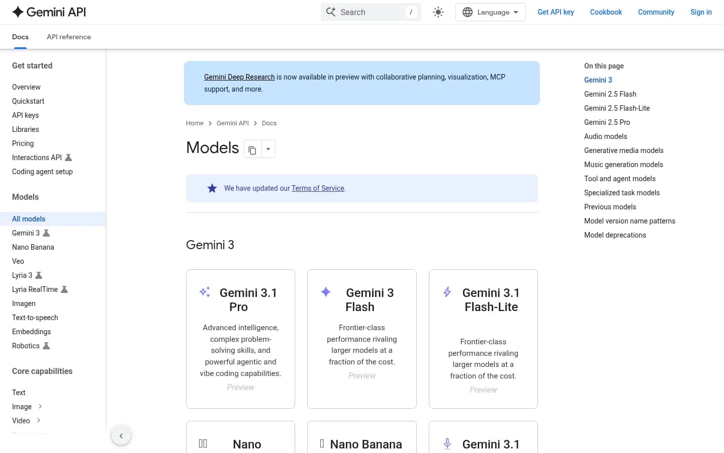Gemini model family — Google’s Gemini 2.5 Pro and Flash context window specs
