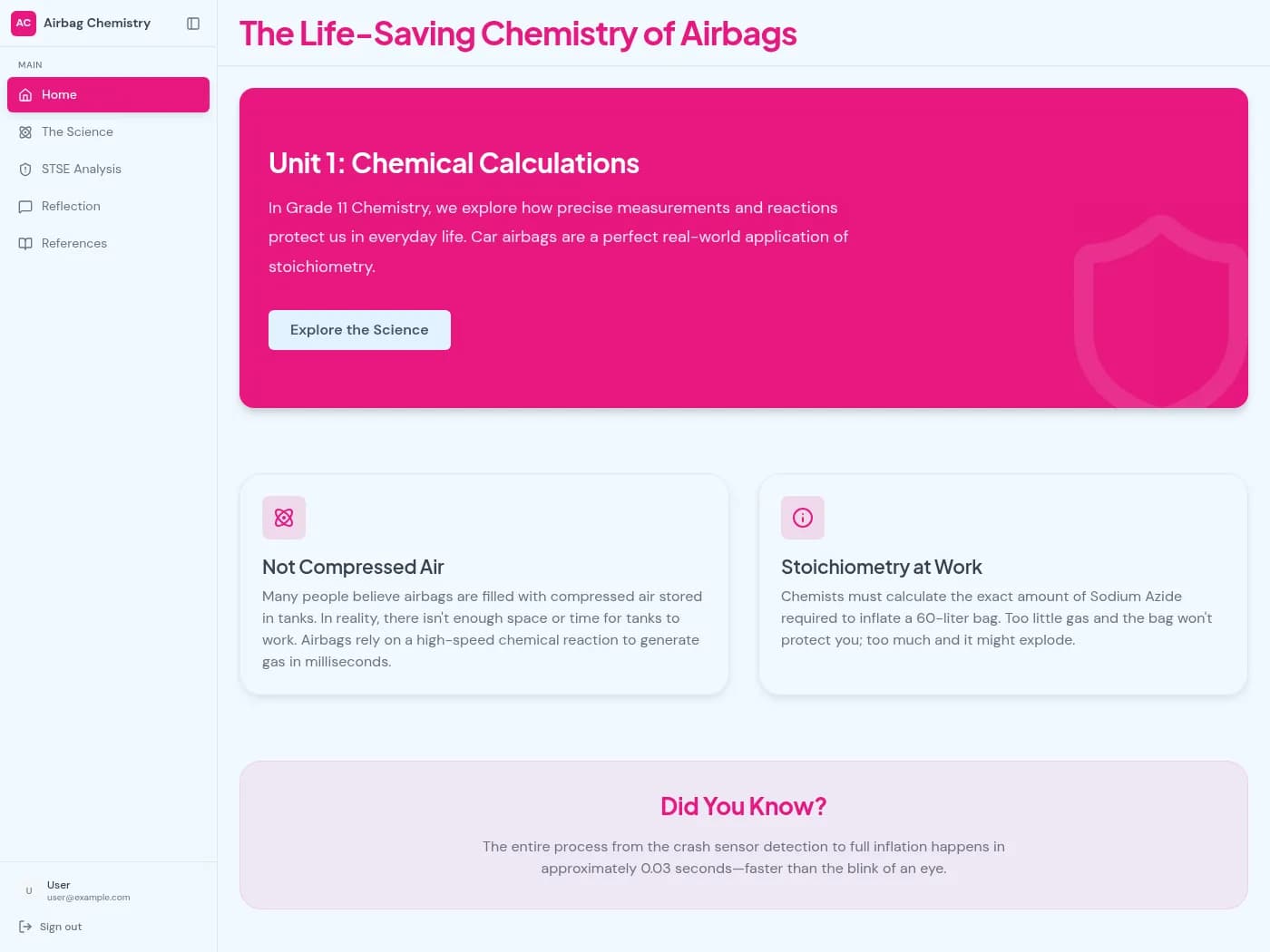 Airbag Chemistry Portfolio