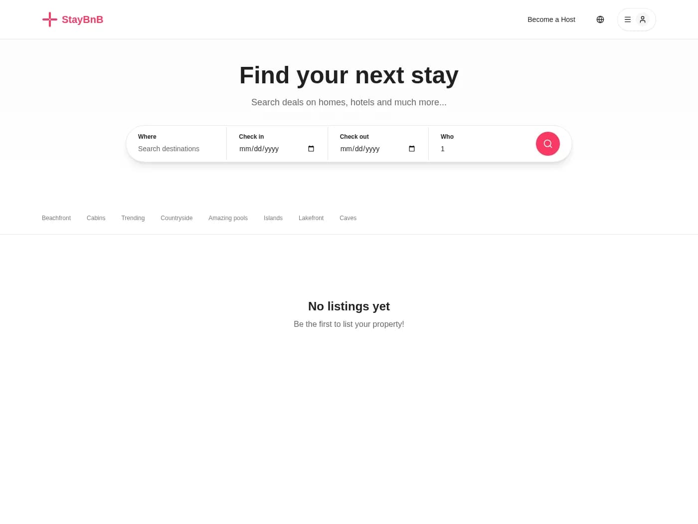 StayBnB Web App