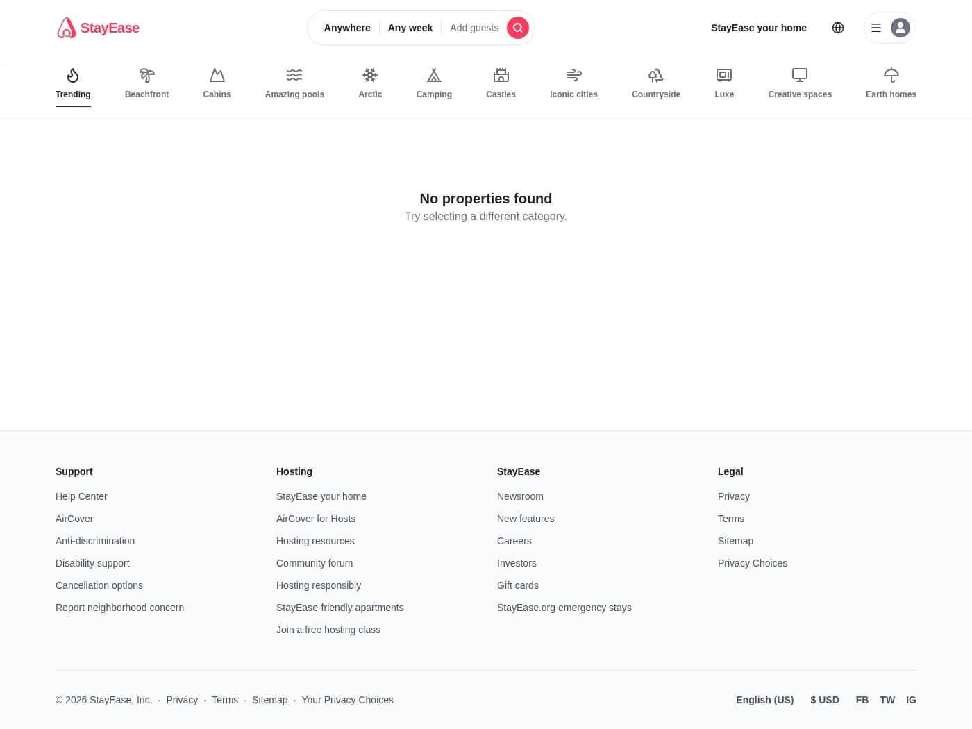 StayEase Web Portal