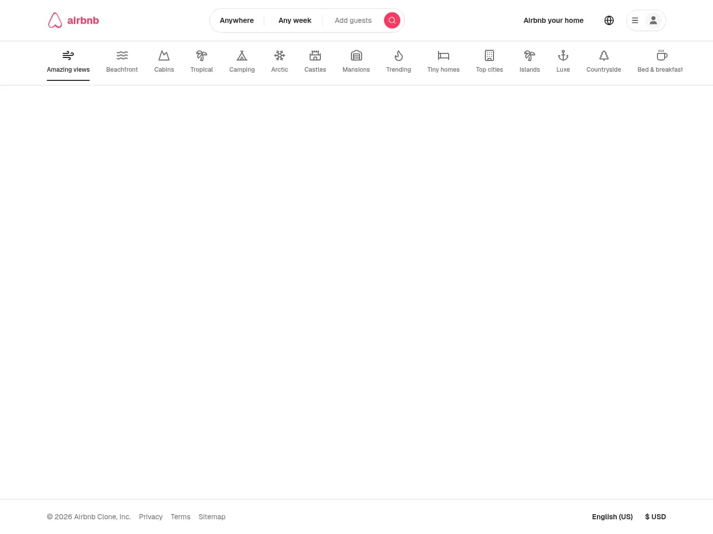 Airbnb Clone Website