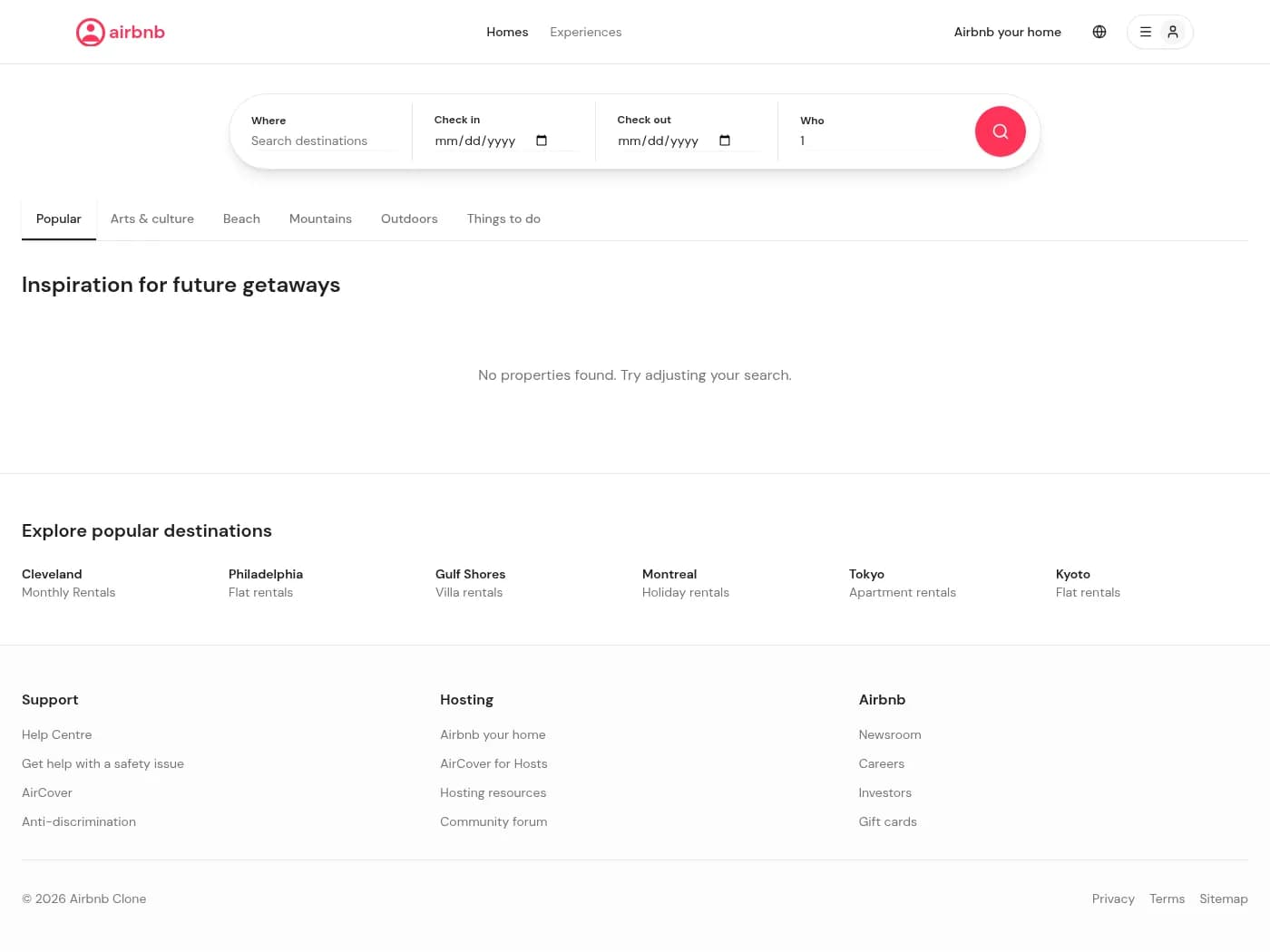 Airbnb Web Clone