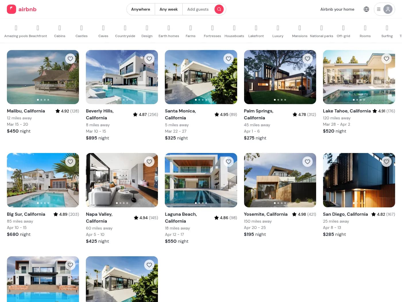 Airbnb Web Clone