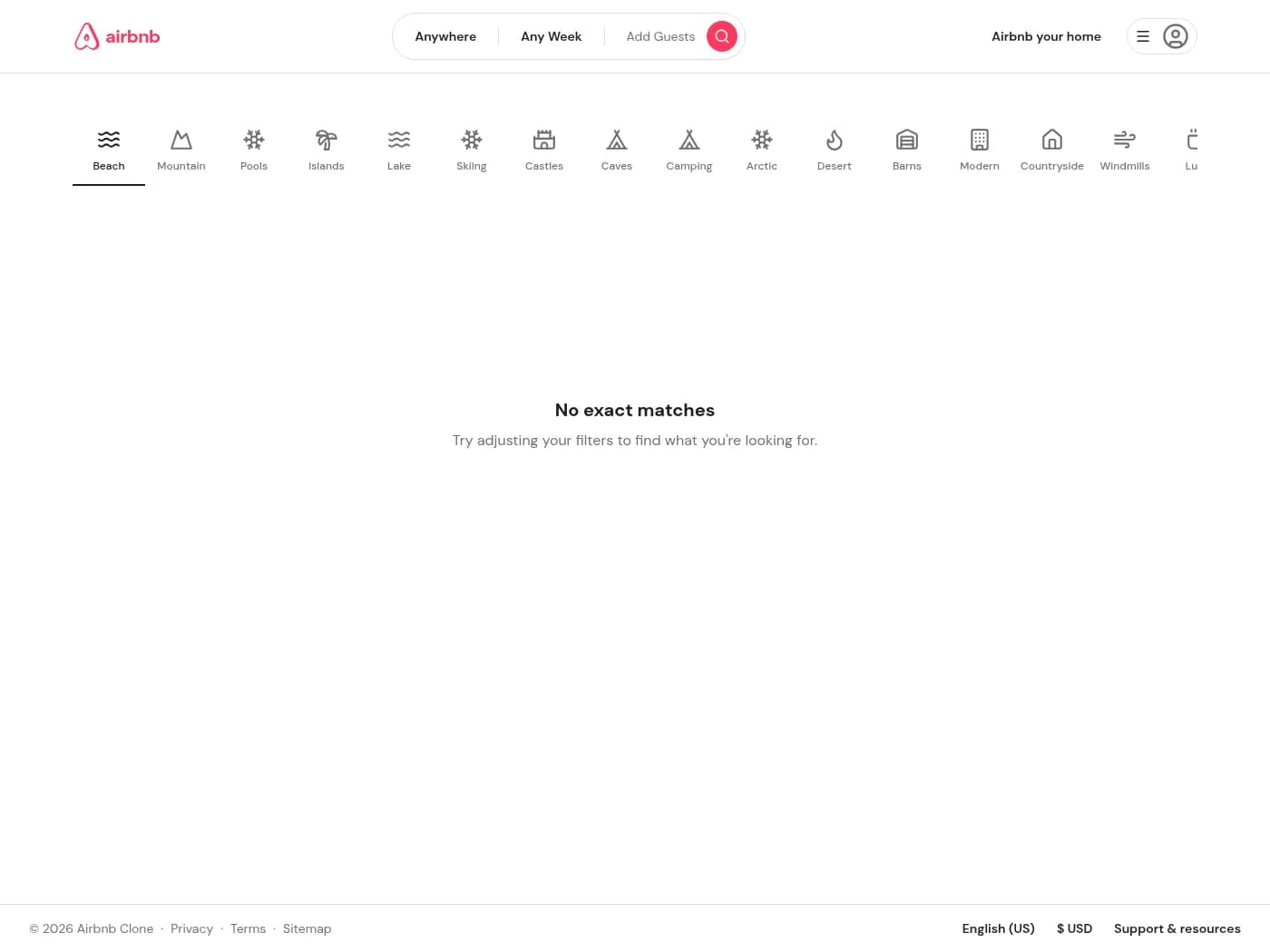 Airbnb Web Clone