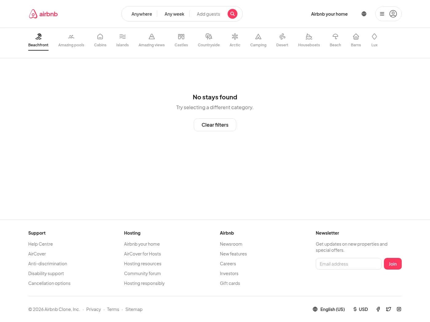 Airbnb Web Clone