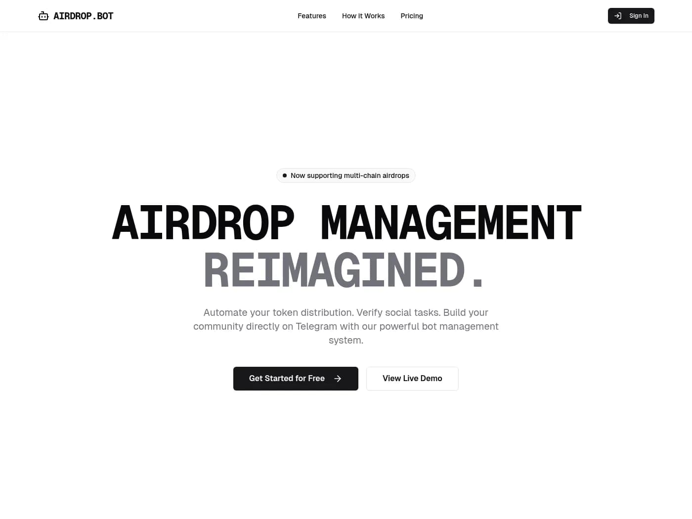 Airdrop Bot for Telegram