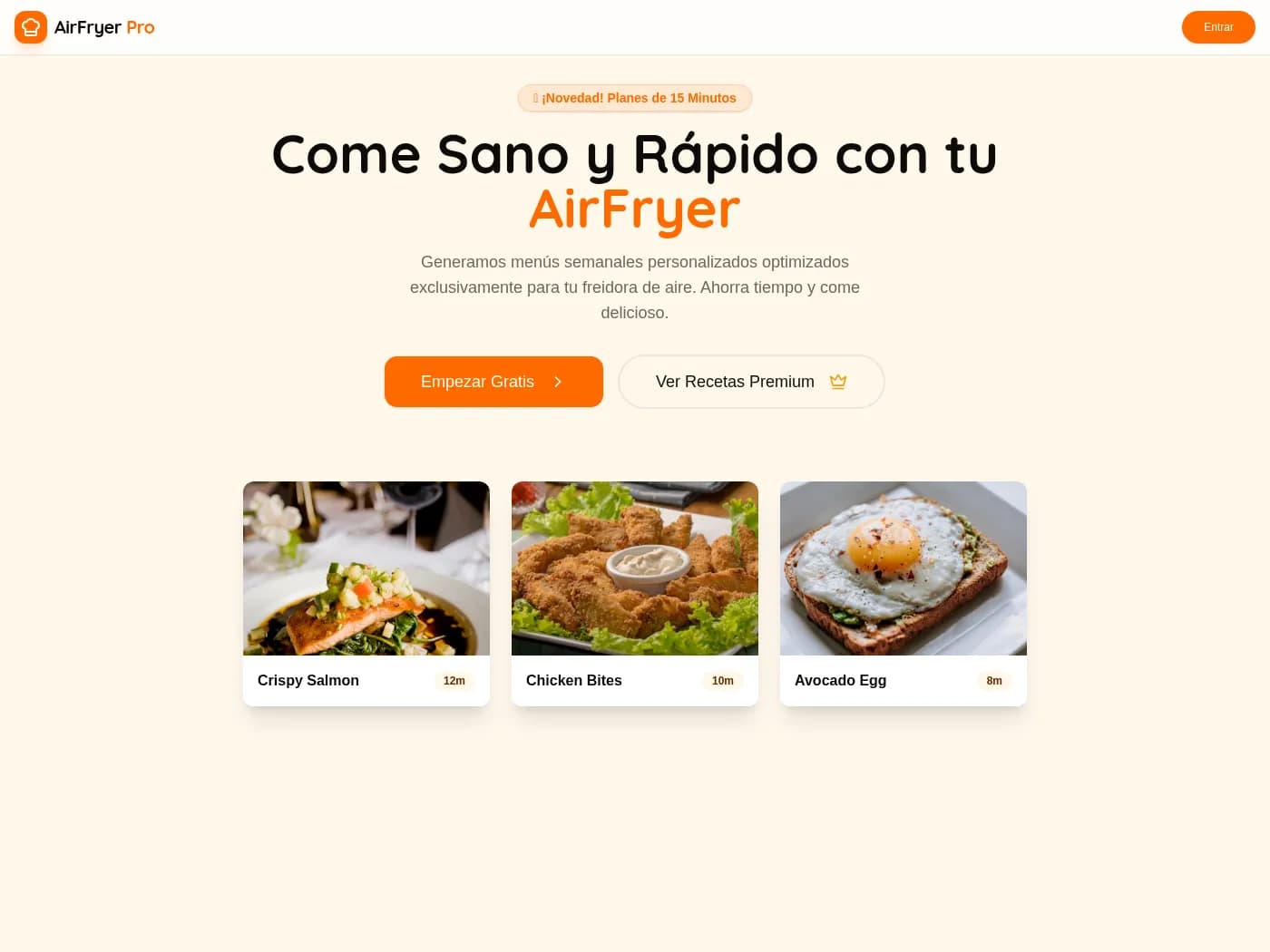 AirFryer Pro Menus