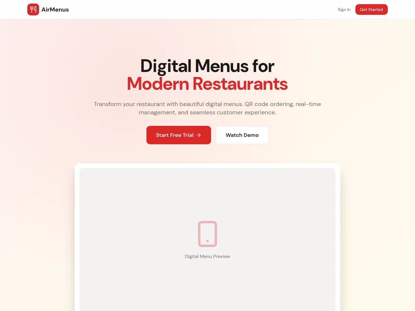 AirMenus Clone