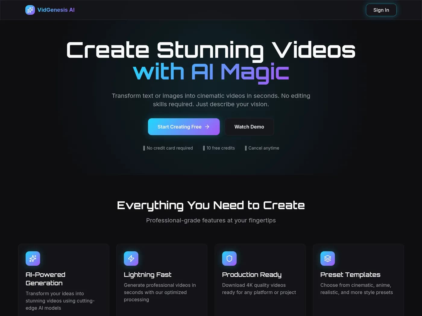 VidGenesis AI Studio