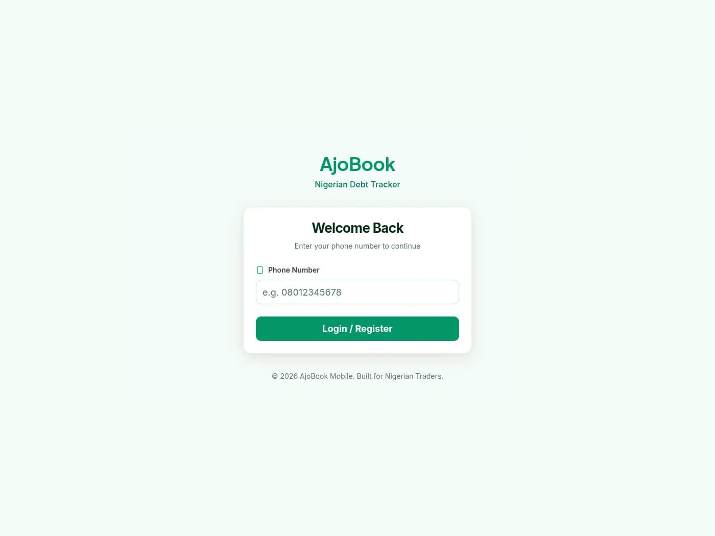 AjoBook Mobile Debt Tracker