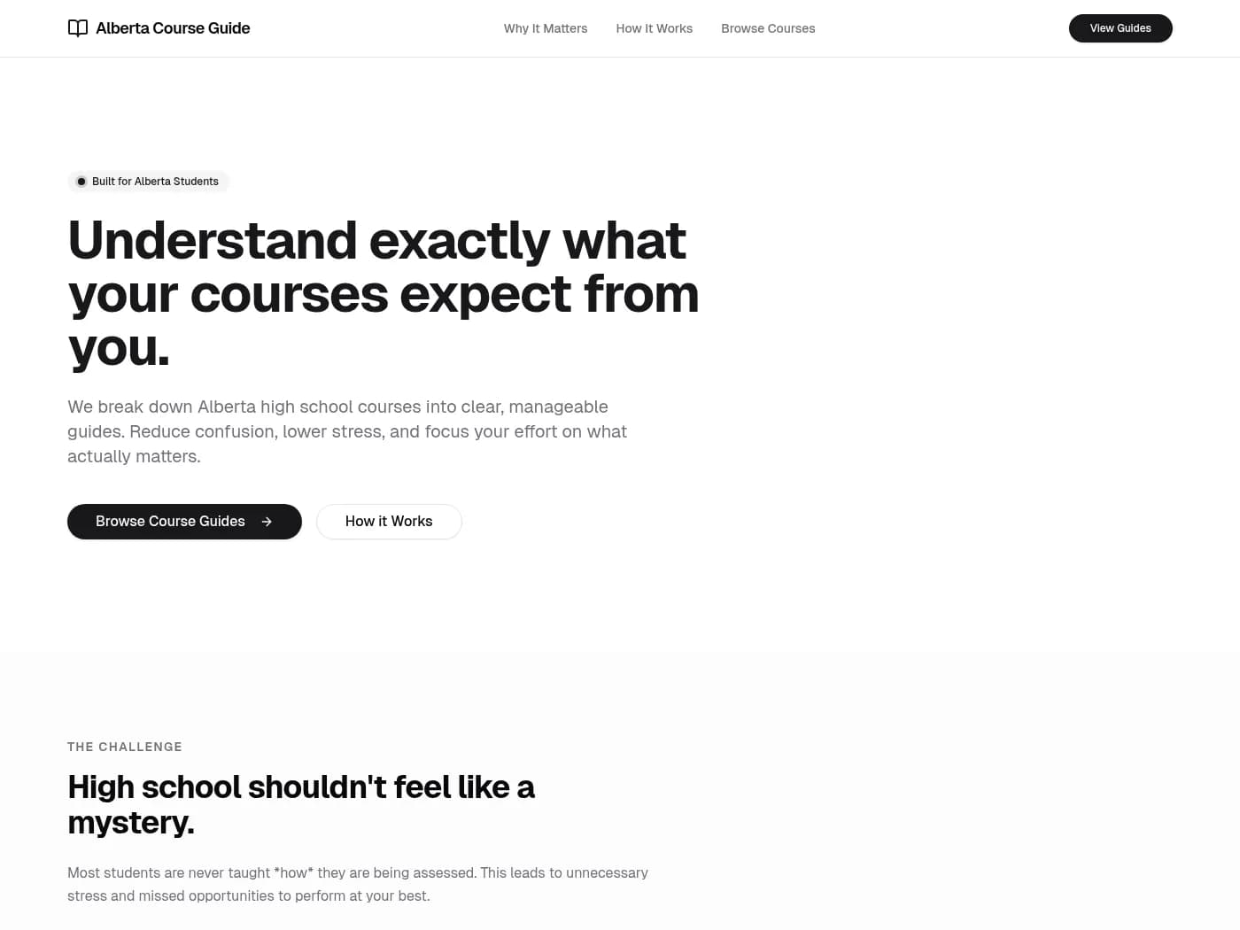 Alberta Course Guide