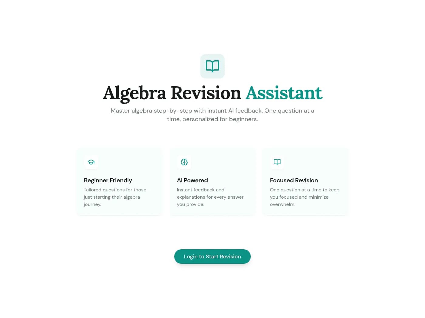 Algebra Revision Assistant