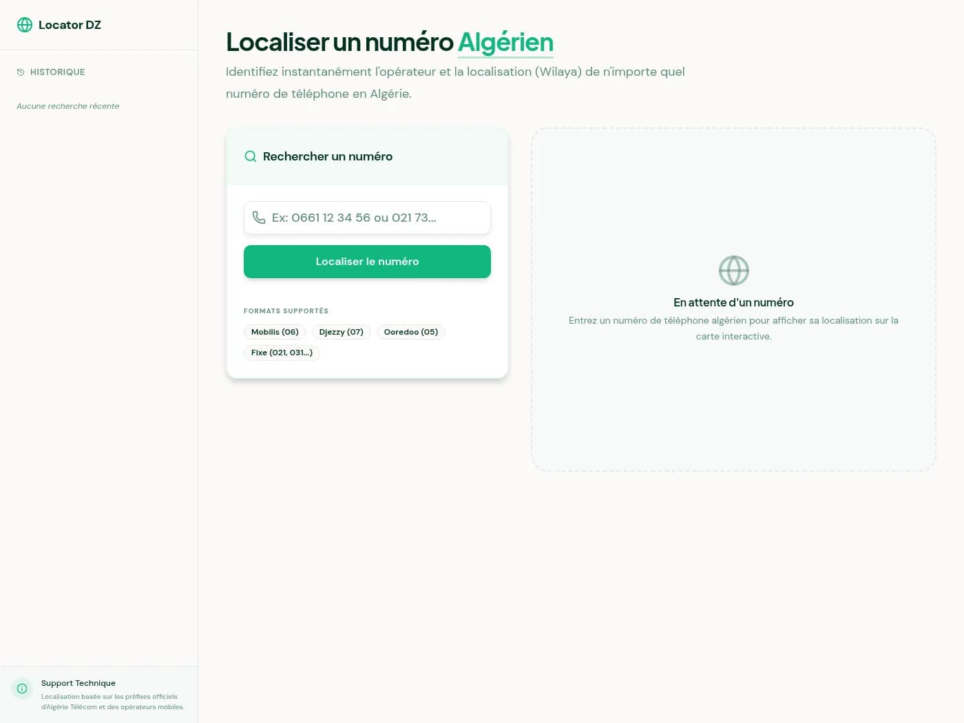 Algérie Numéro Locator