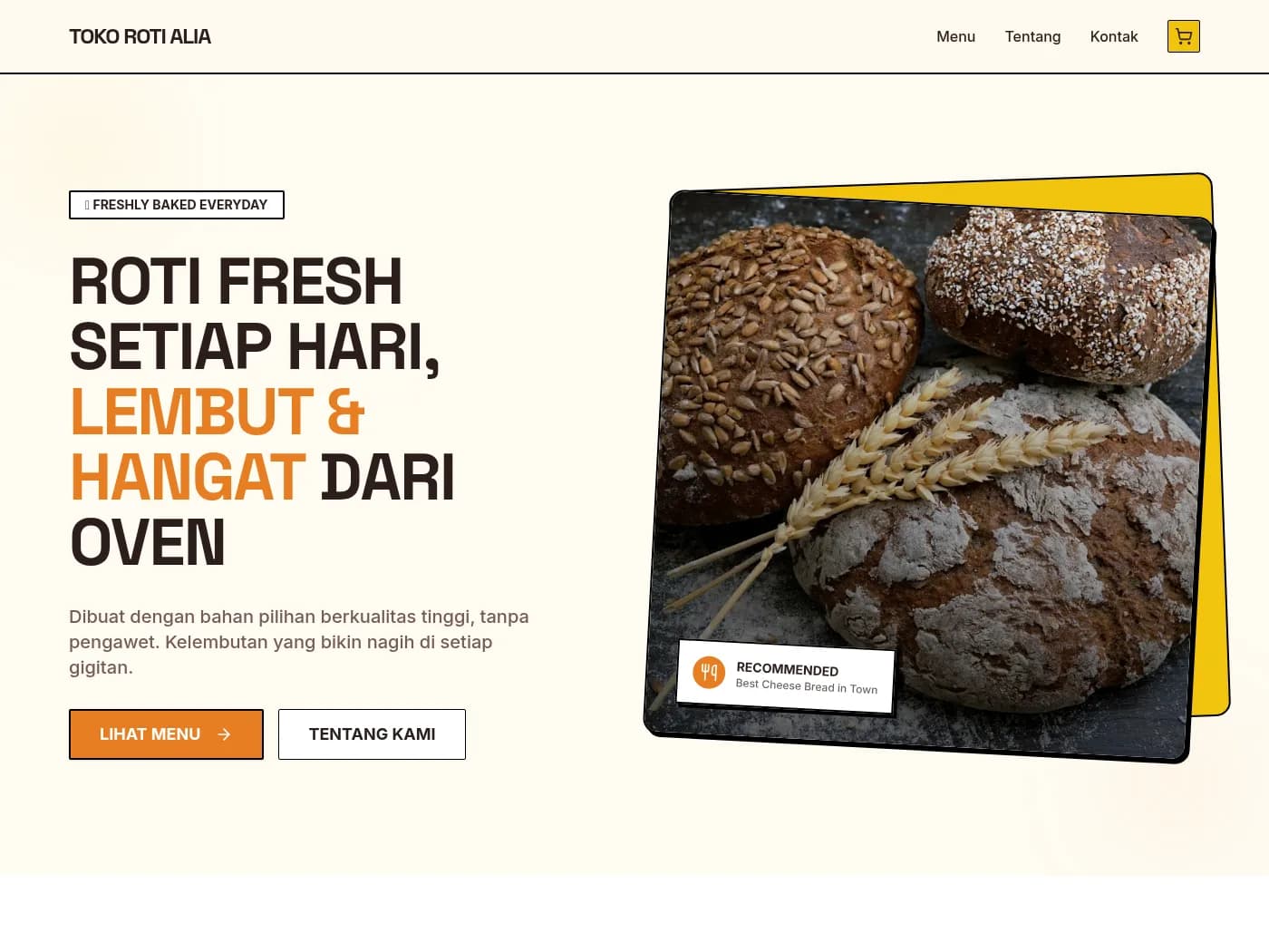AliaBakery Landing Page