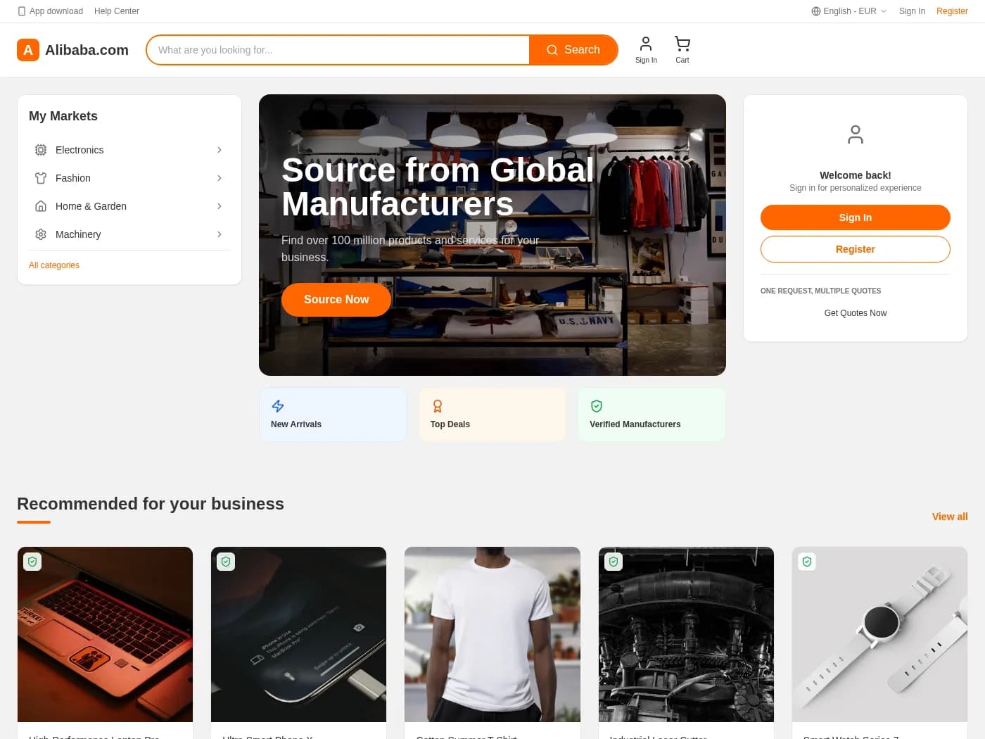 Alibaba Marketplace Clone