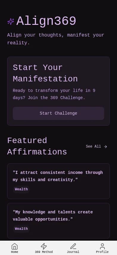 Align369 Manifestation App