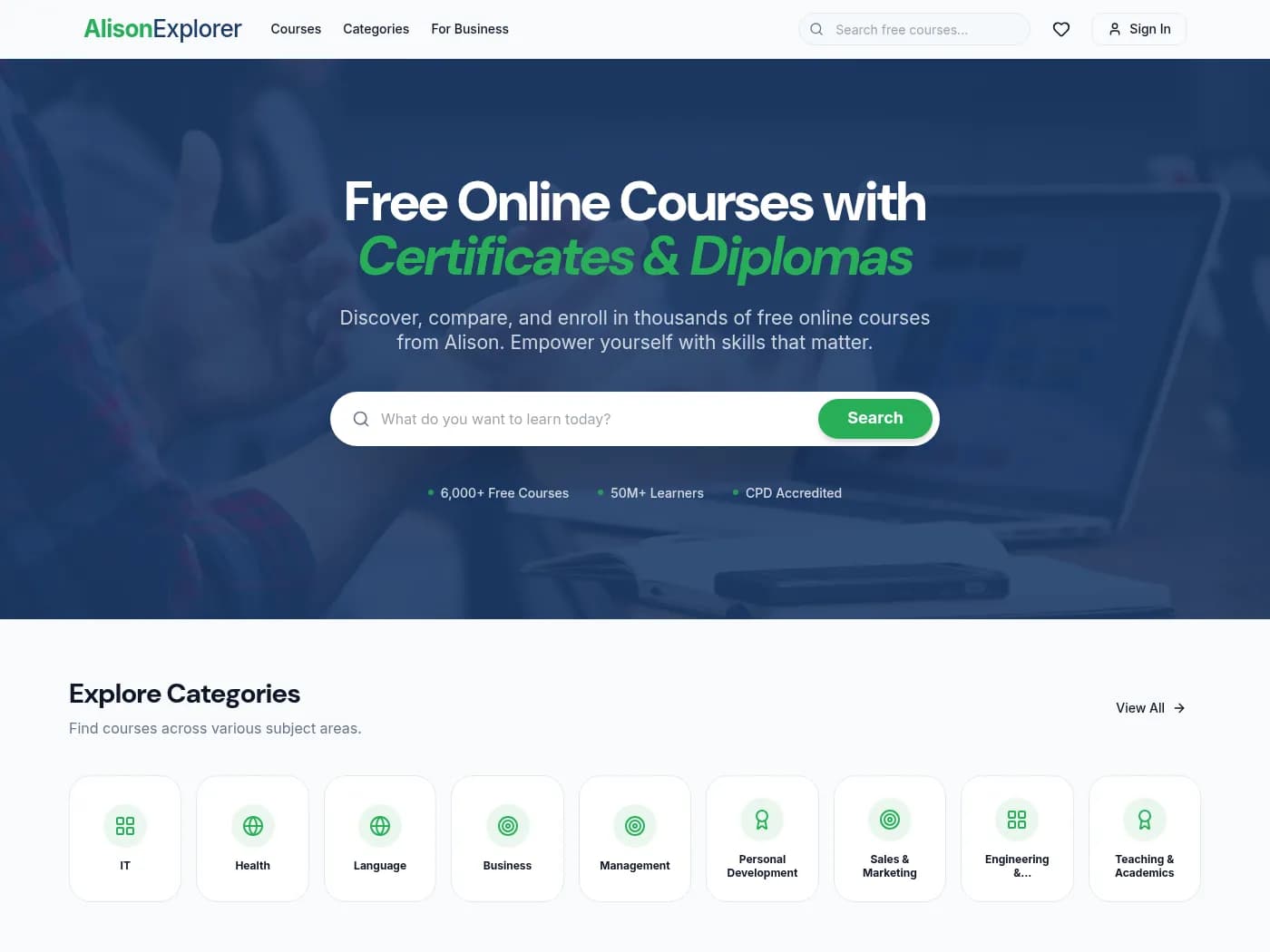Alison Course Explorer