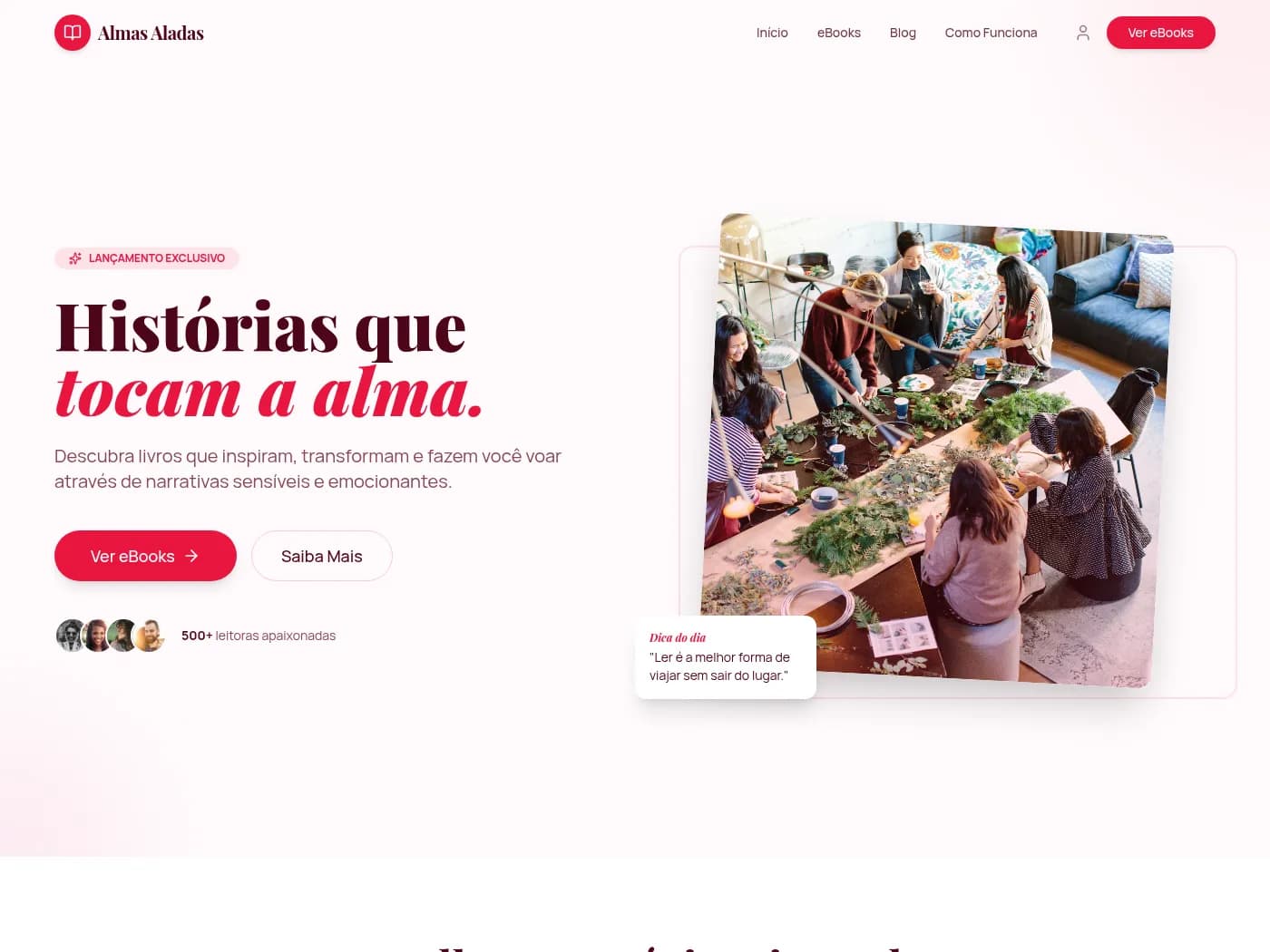 Almas Aladas Landing Page