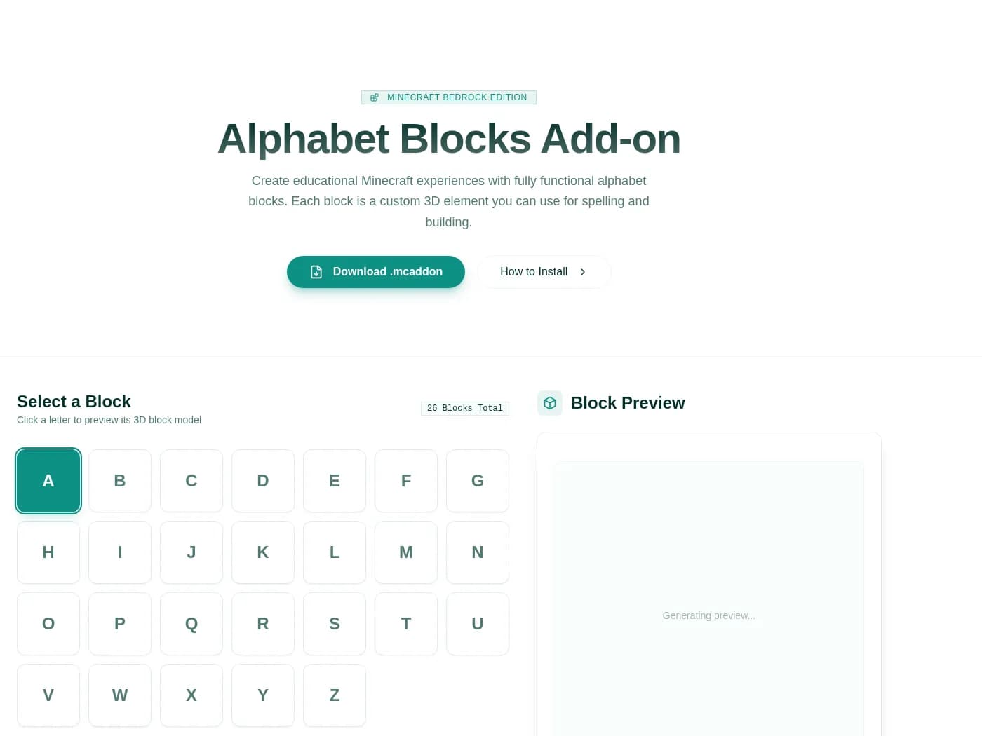 Alphabet Blocks Add-on
