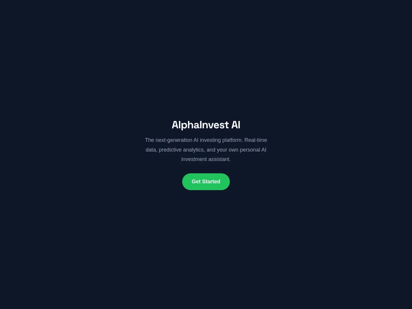 AlphaInvest AI Platform