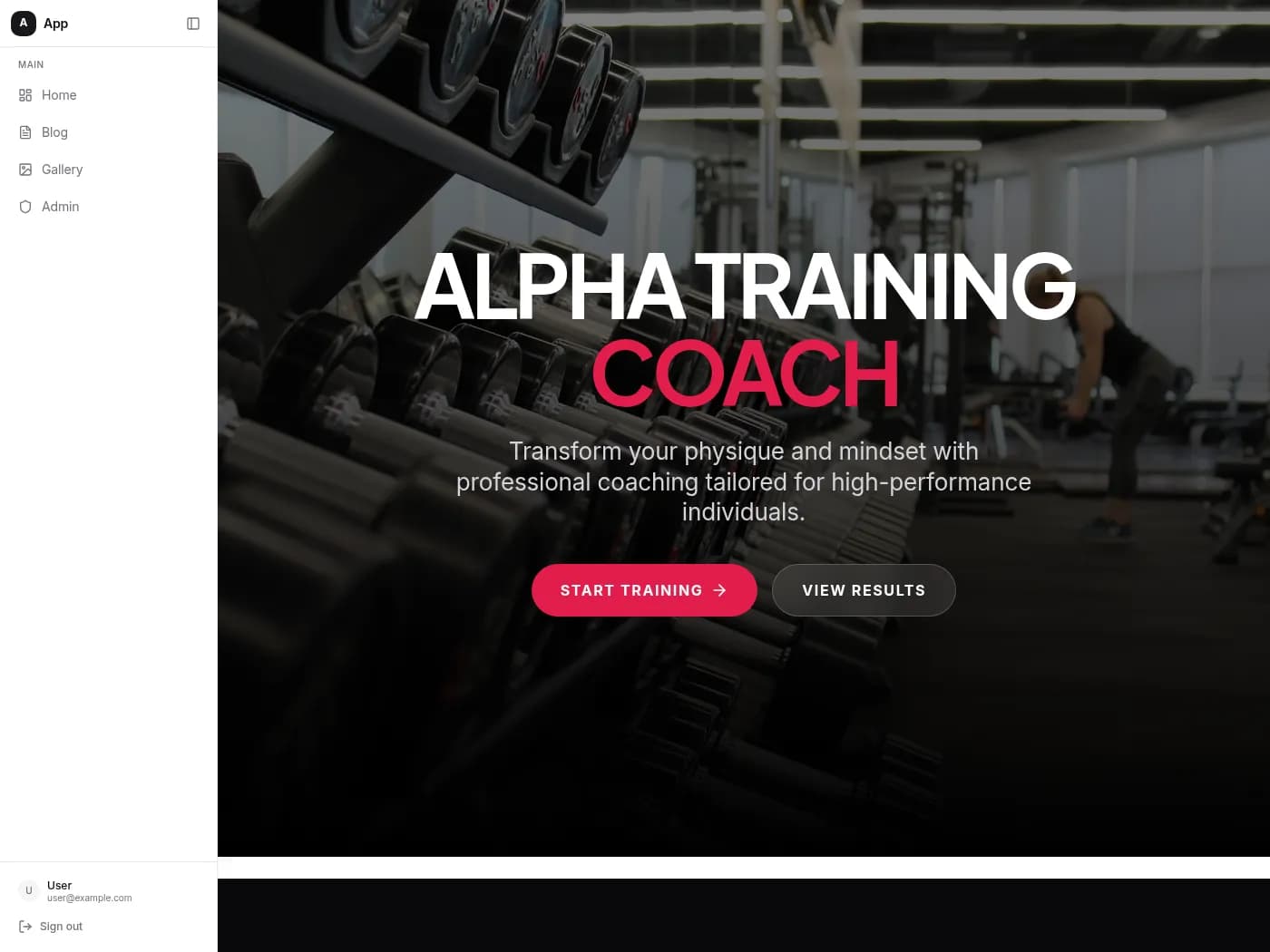 Alpha Training Coach Web