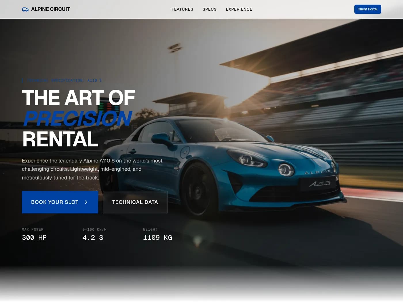 Alpine A110 S Circuit Rental