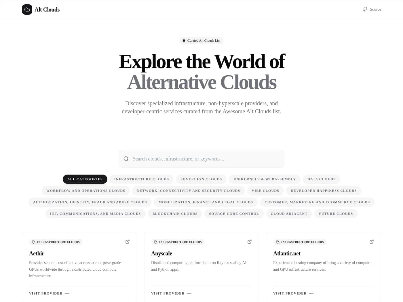 Alt Clouds Explorer