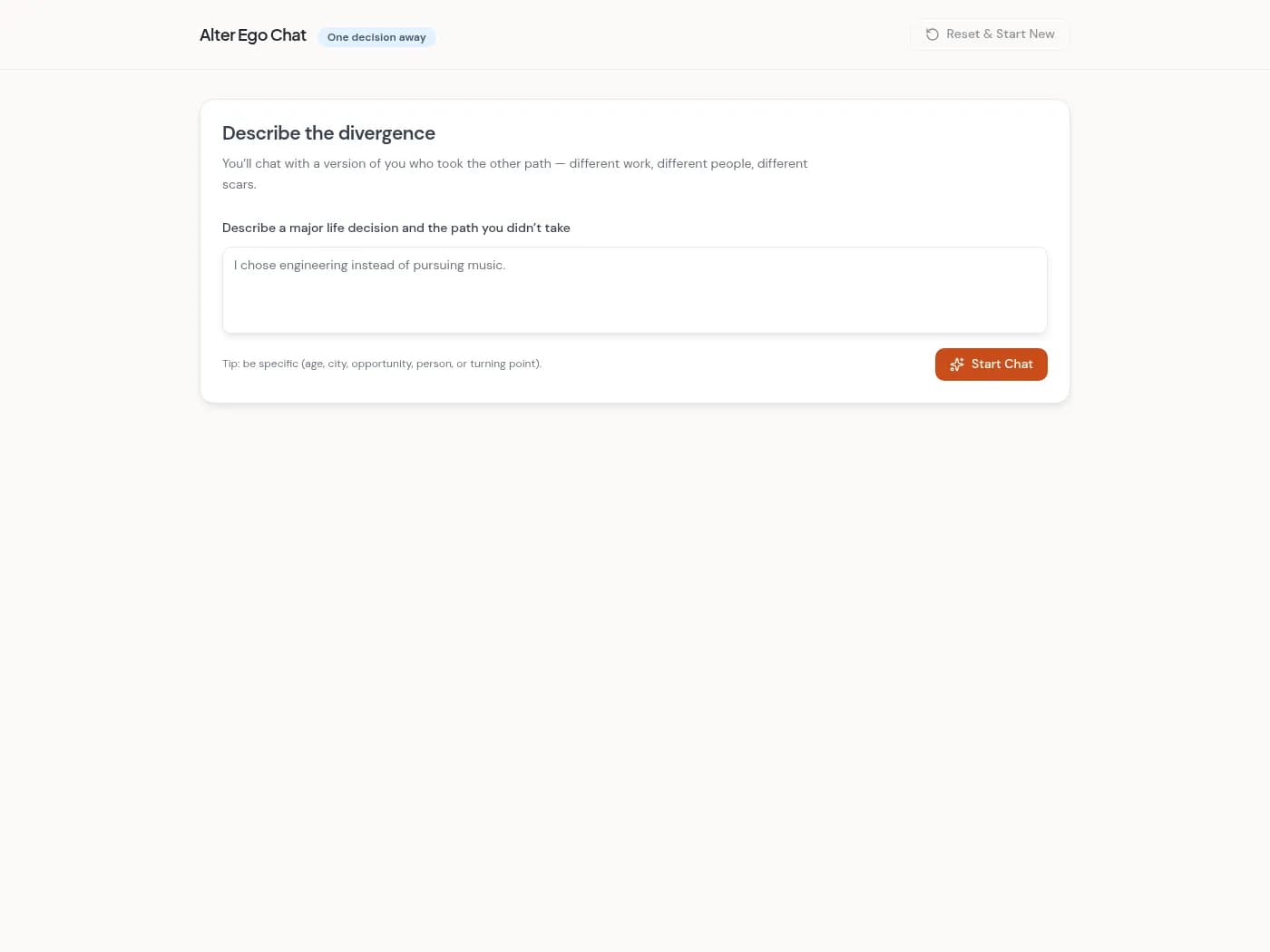Alter Ego Chat App