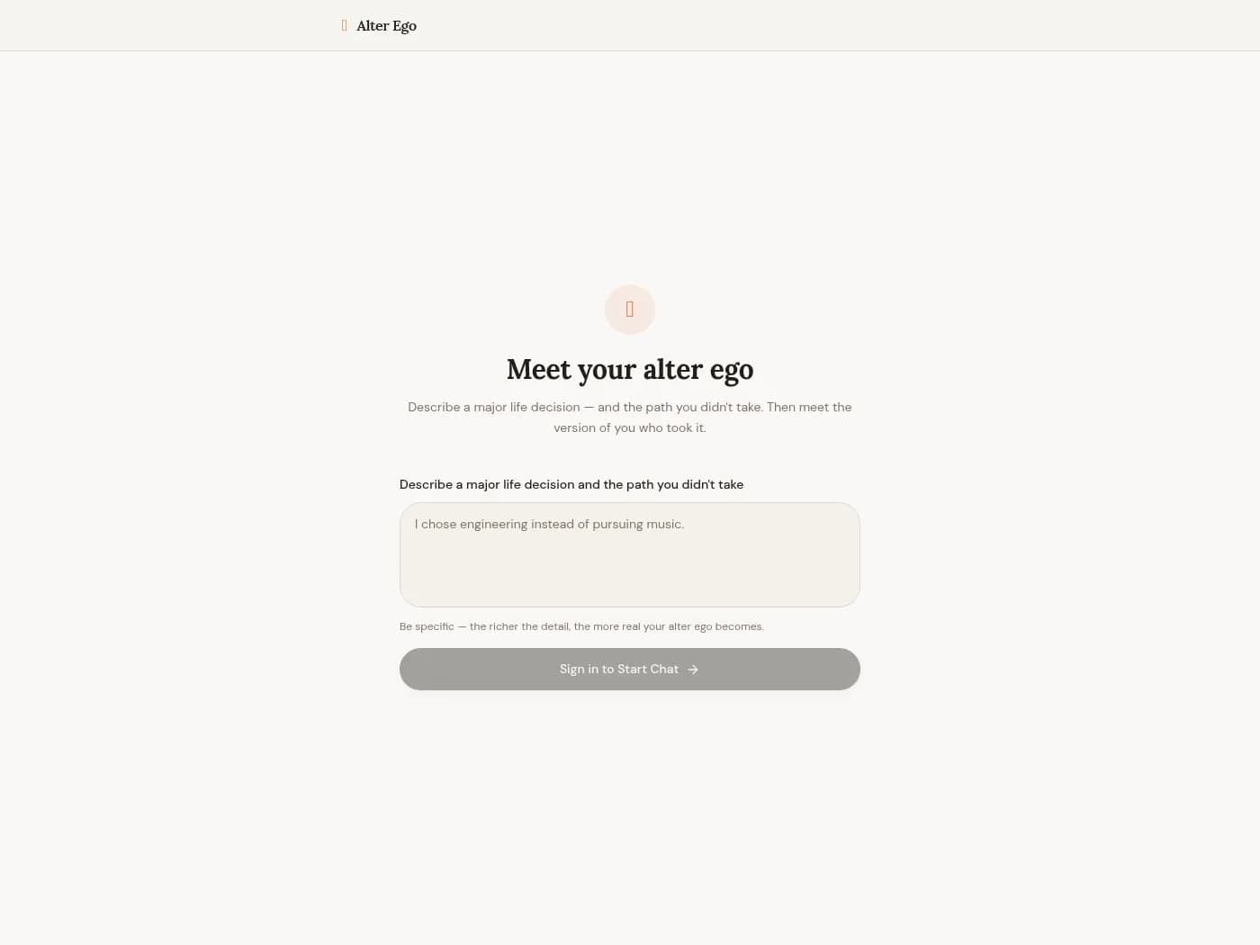 Alter Ego Chat App