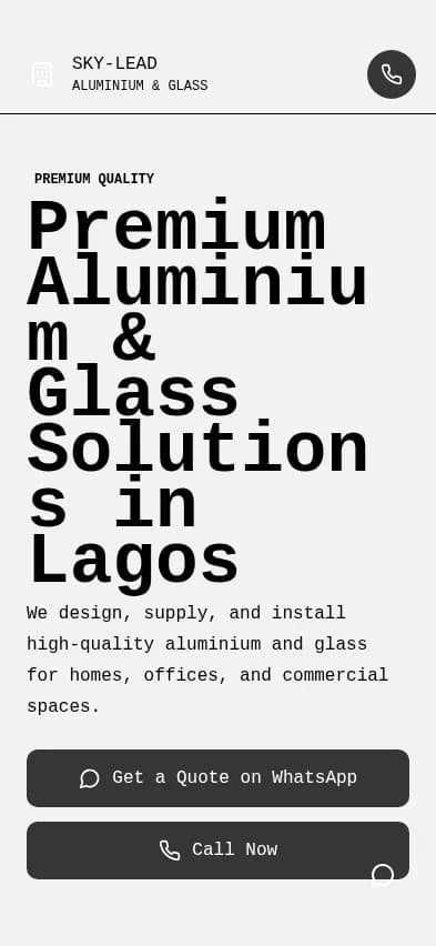 Sky-Lead Glass Webpage
