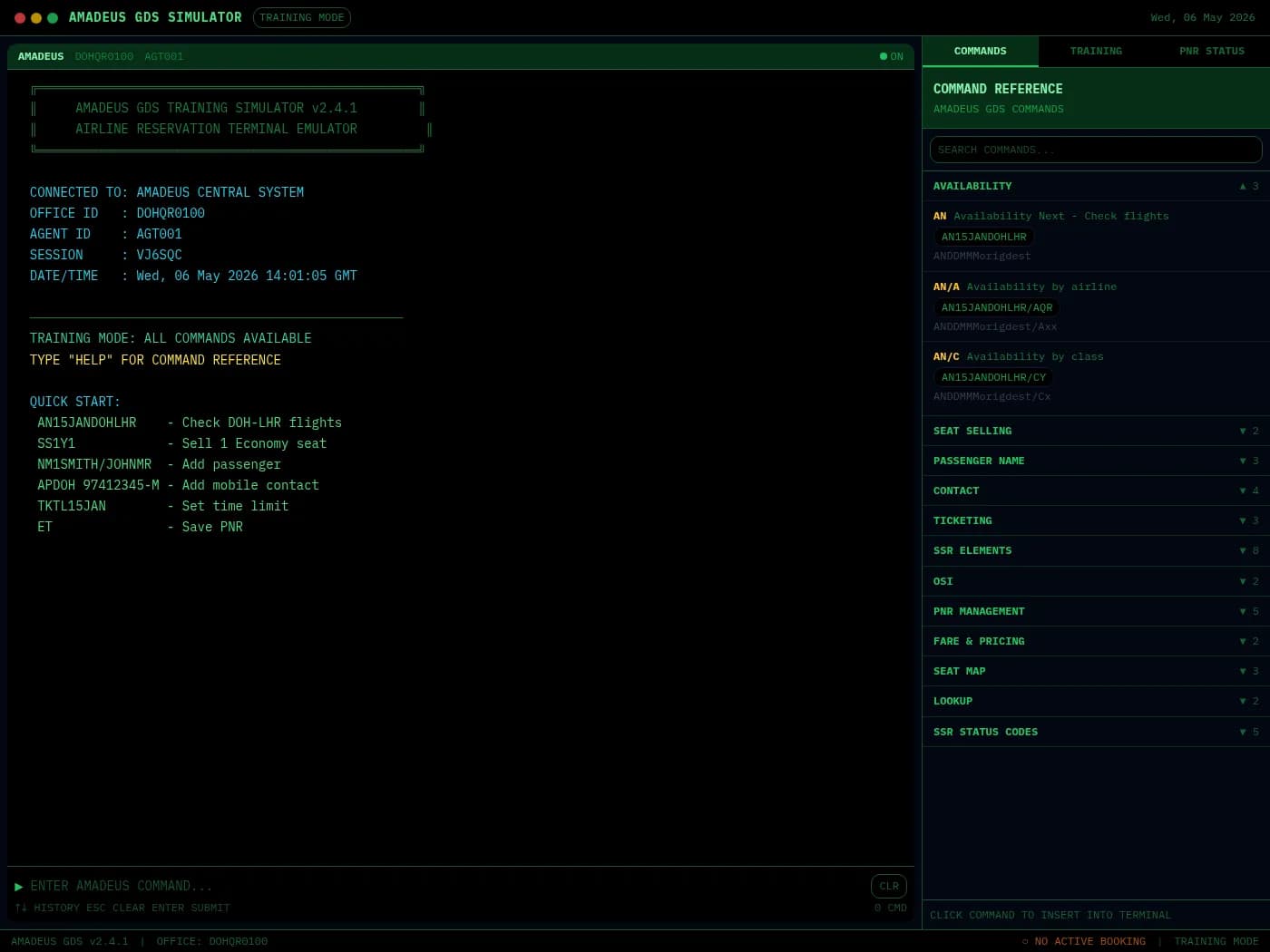 Amadeus GDS Simulator