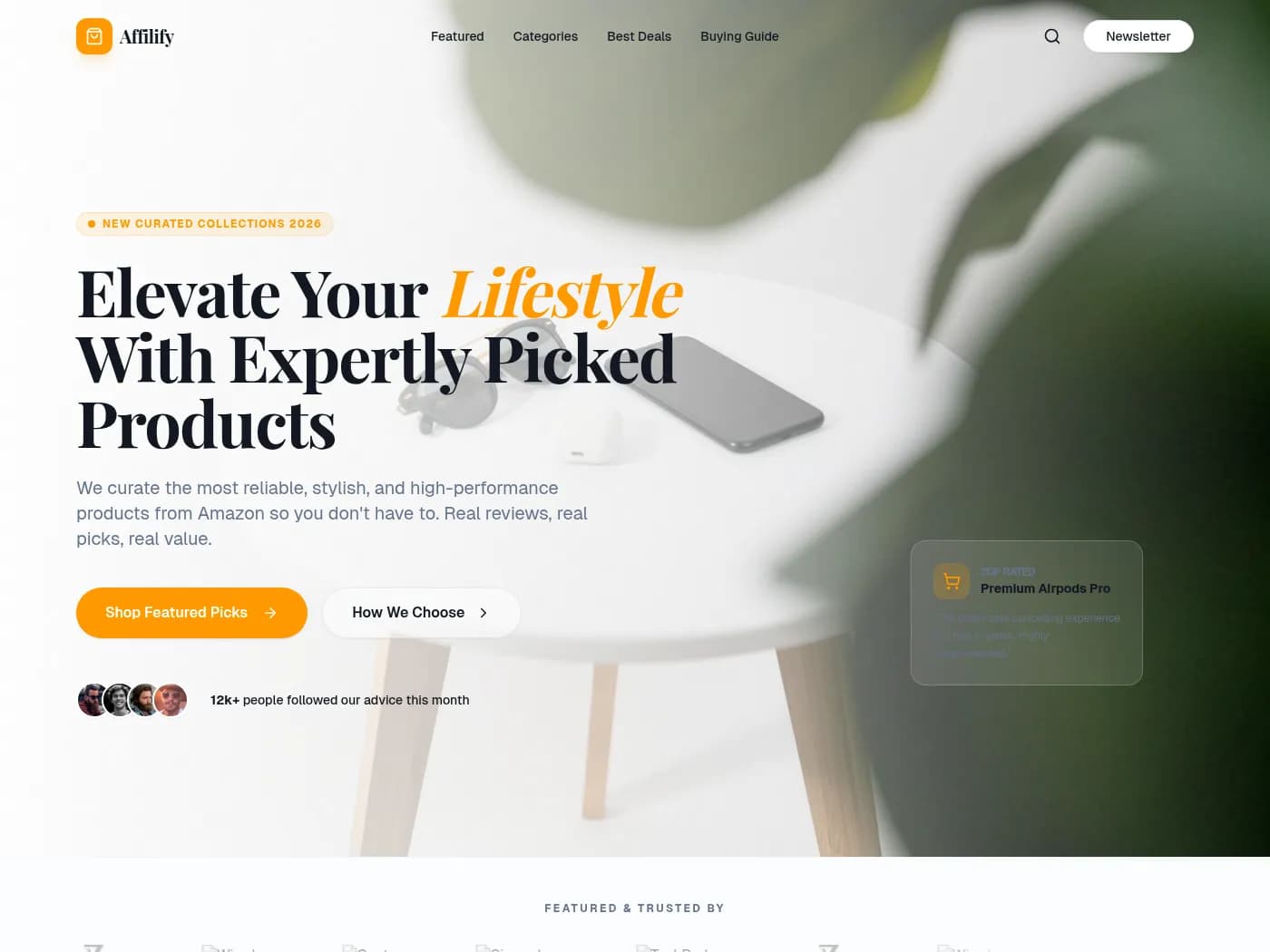 Affilify Landing Page