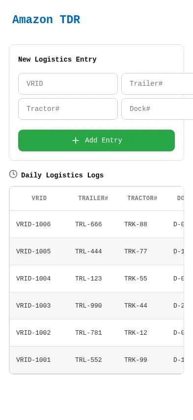 Amazon TDR Logistics App