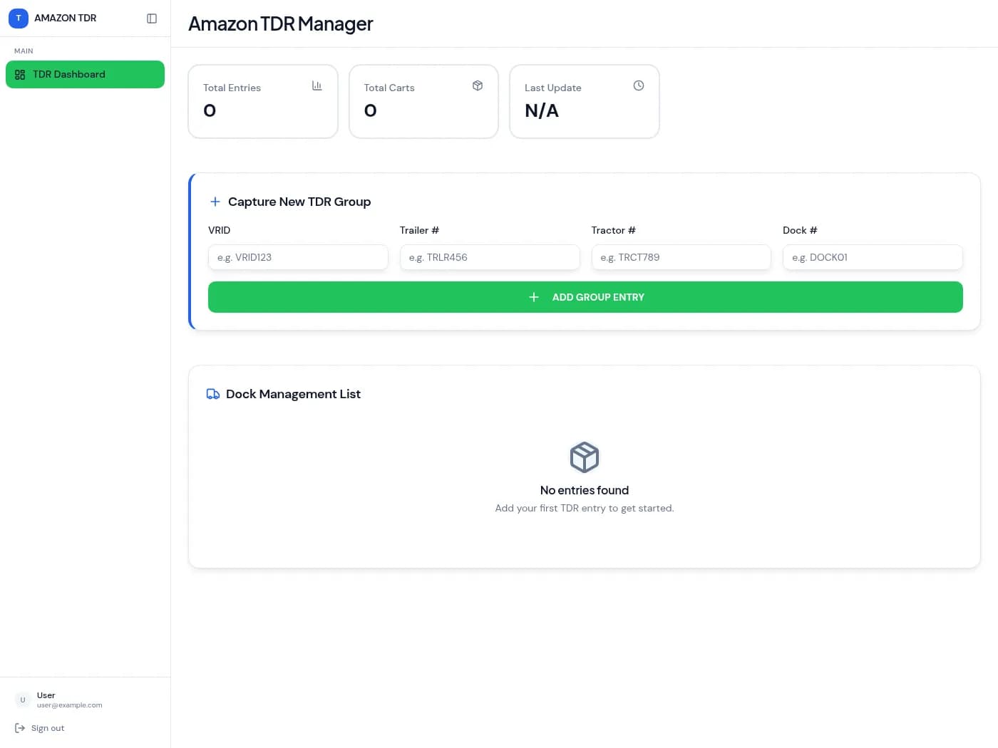 Amazon TDR Manager