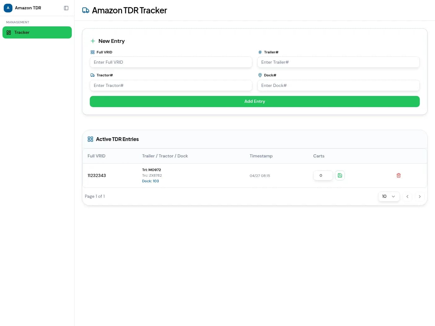 Amazon TDR Web Tracker