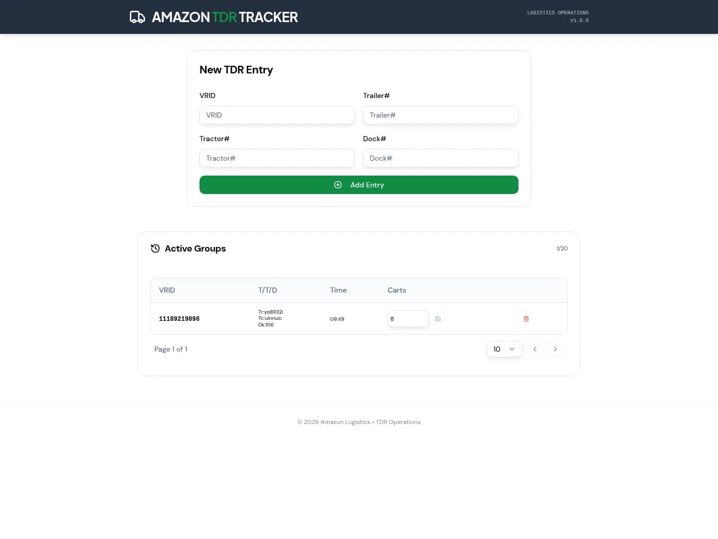 Amazon TDR Tracker