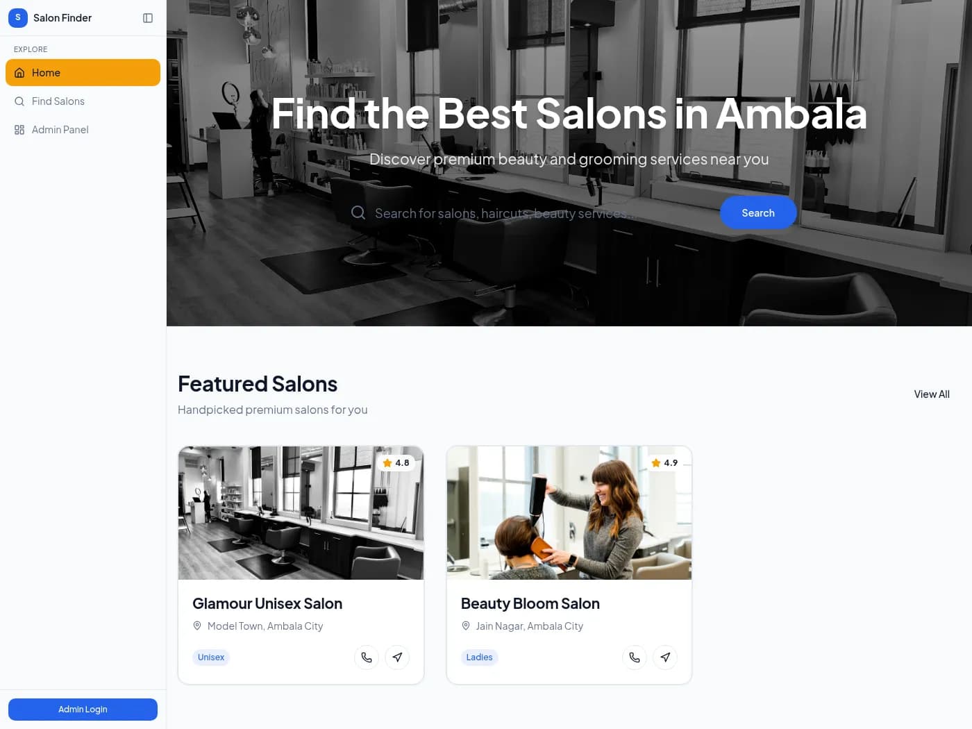 Ambala Salon Finder