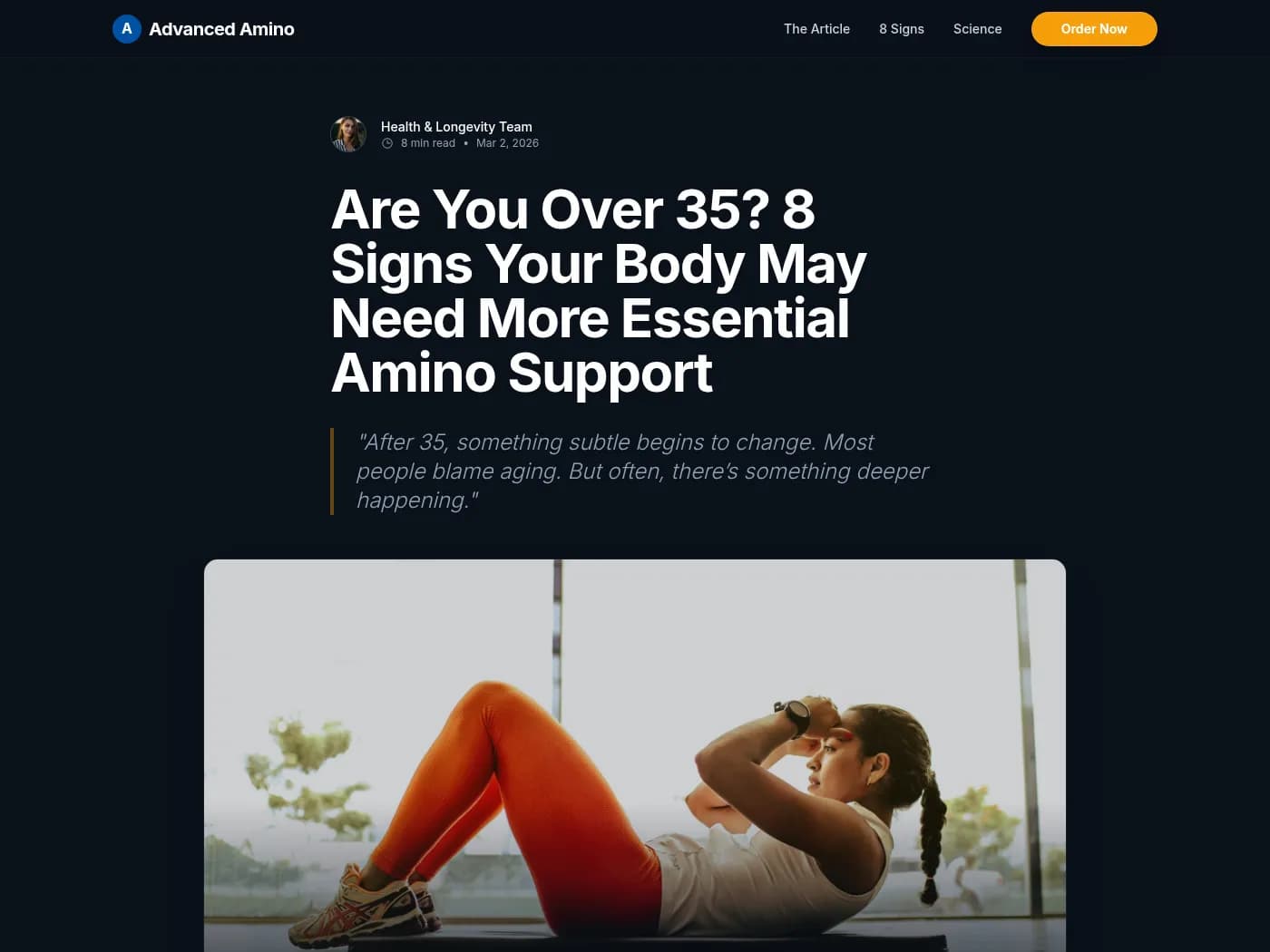 AminoBoost Landing Page