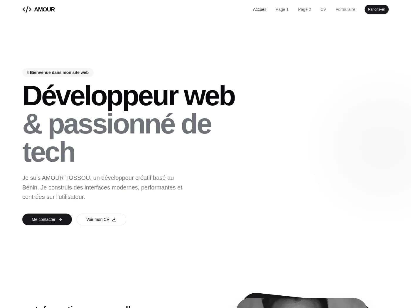 Amour Portfolio Site