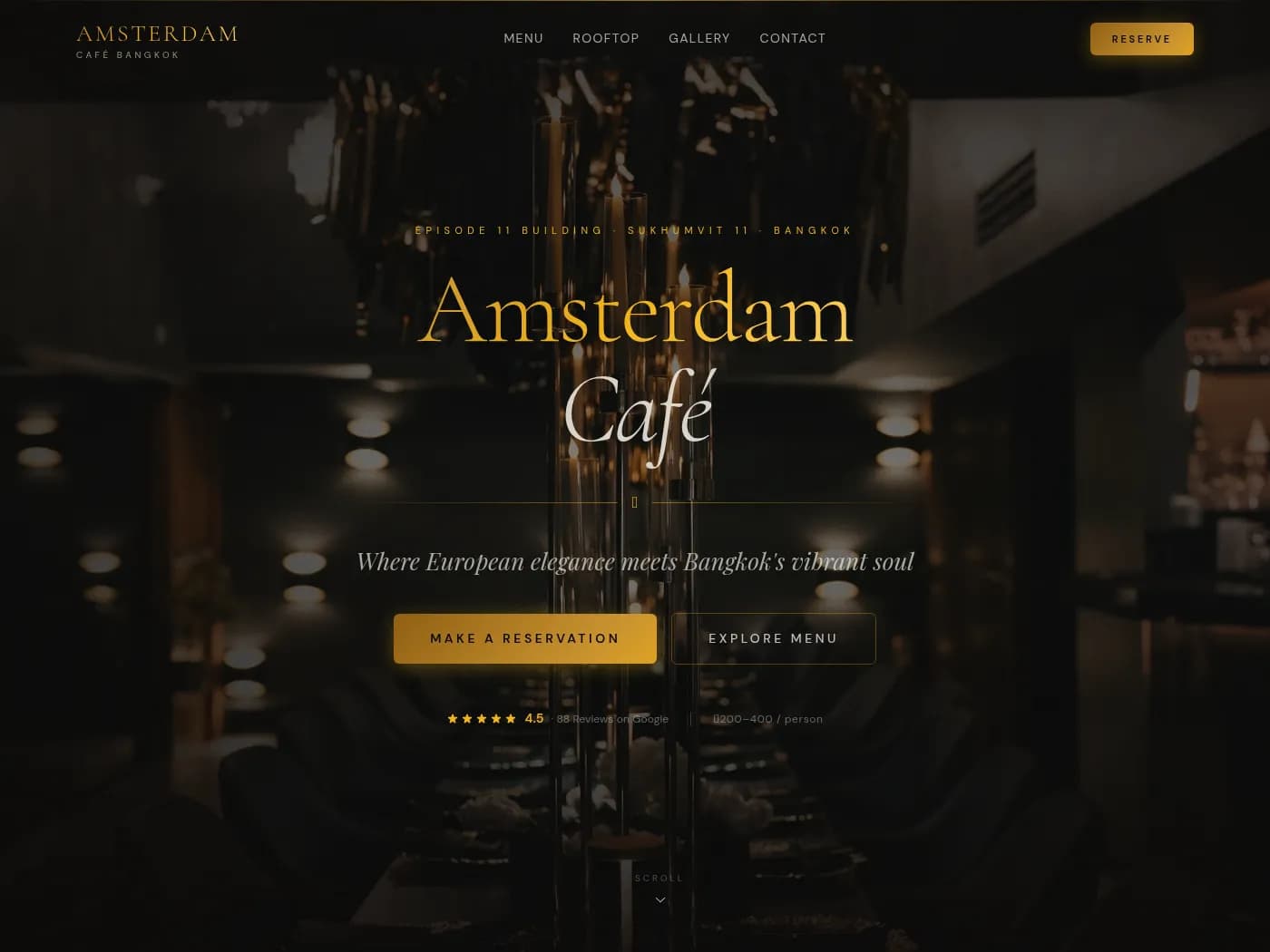 Amsterdam Cafe Luxe Site