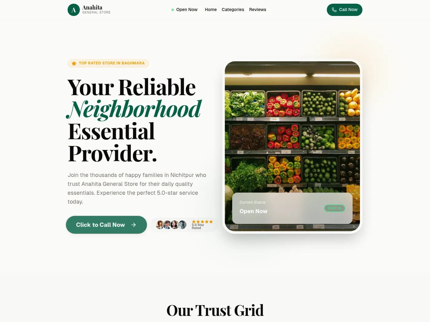 Anahita Store Landing