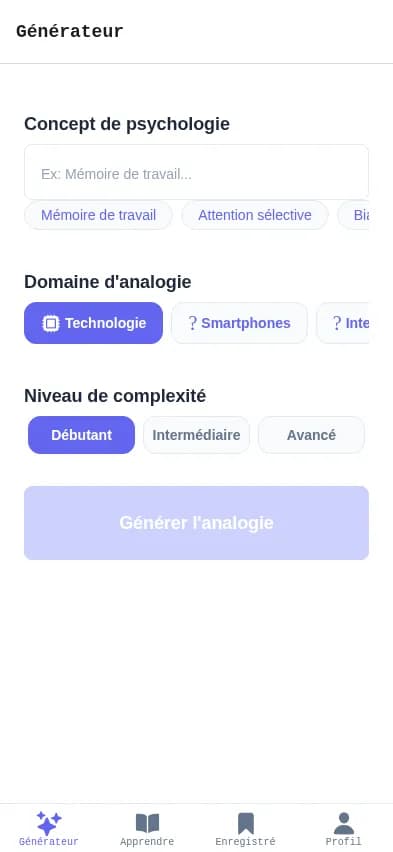 Analogies Cognitives Mobile
