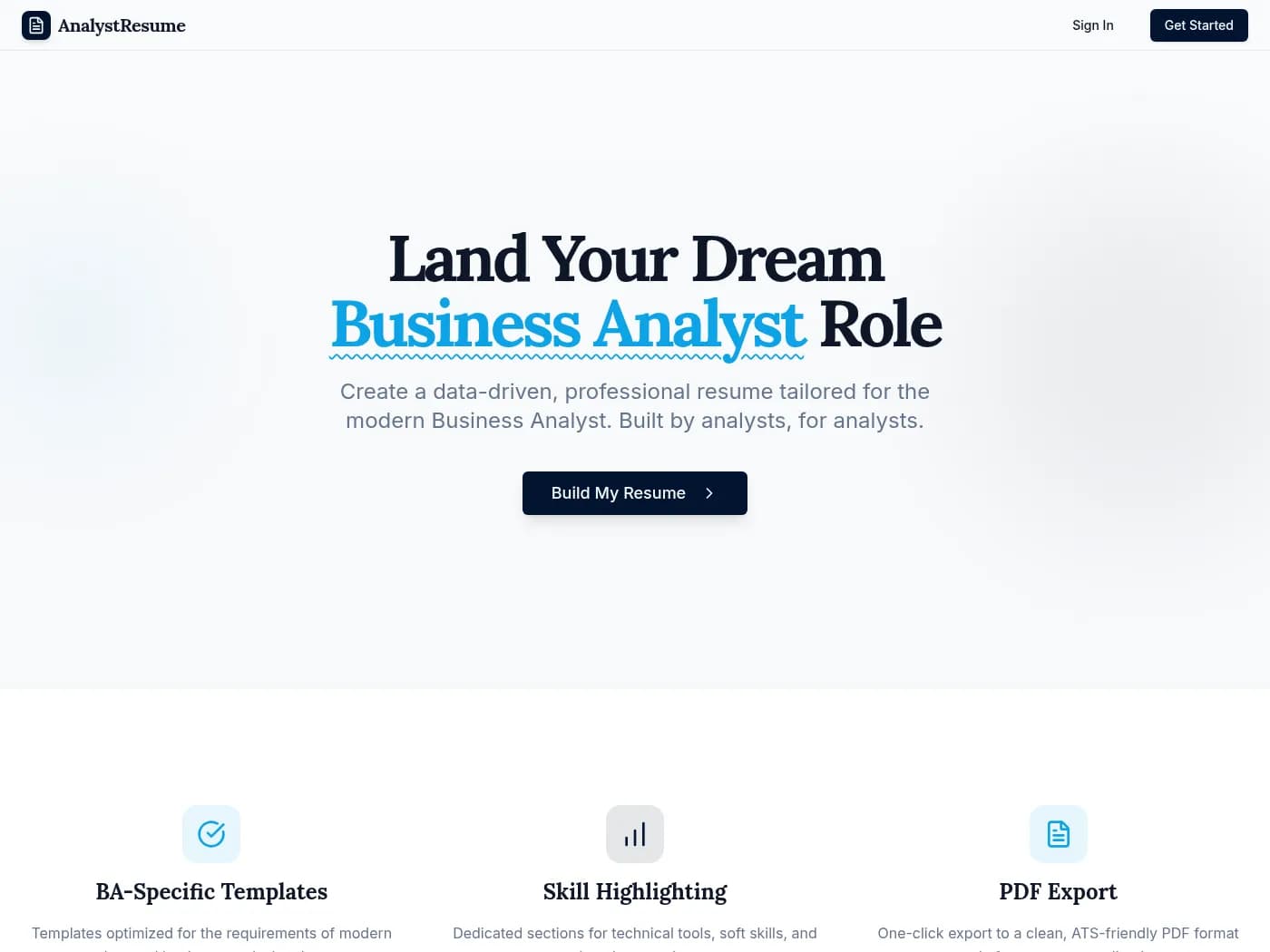 Analyst Resume Builder