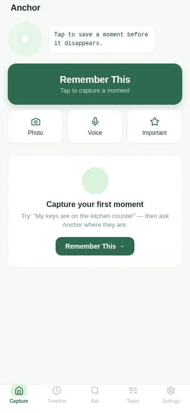 Anchor Memory Companion