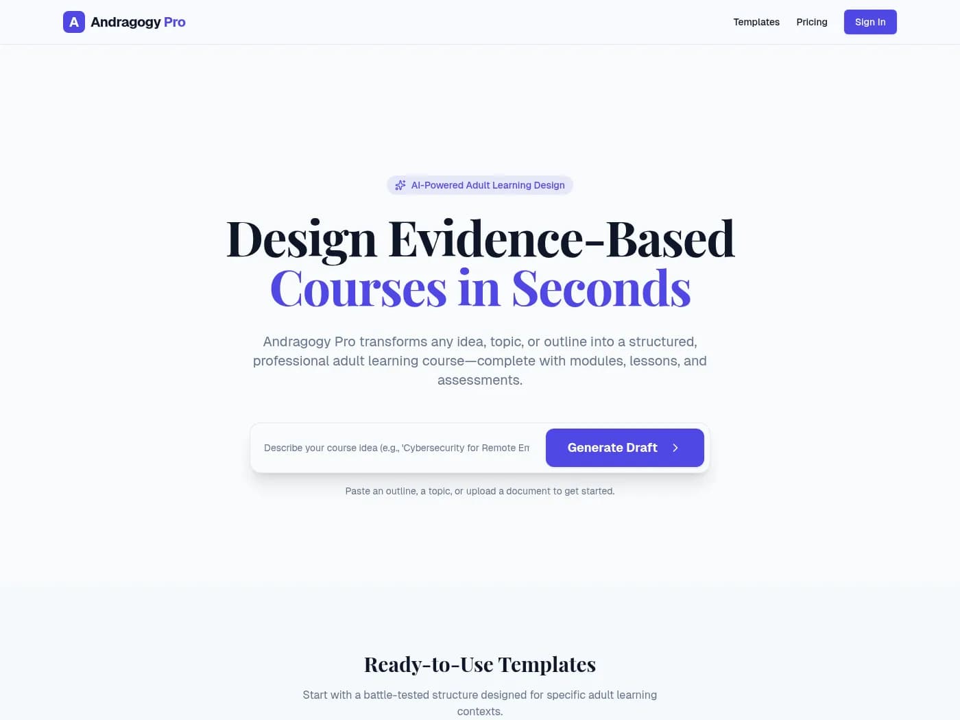 Andragogy Pro AI Designer